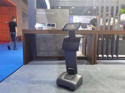 China Coffee Smart Service Robot LED Display Waiter Mobile 35W Self Delivery Robot for sale