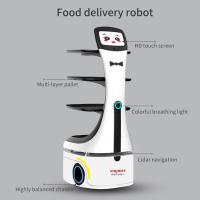 China OEM AI Automatic Catering Restaurant Service Robot LCD Screen Smart Delivery Robot for sale