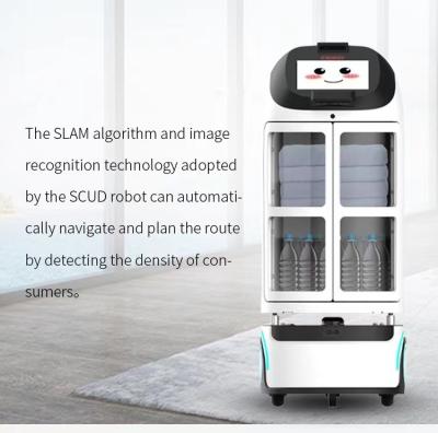 China Room Autonomous Mobile Robot Navigation 55db 60kg Net Autonomous Delivery Robot Project for sale