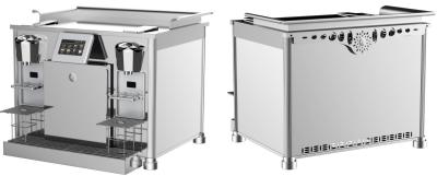 China Cappuccino Pod Italian Automatic Coffee Machine Latte Two Brewing Fridge for sale