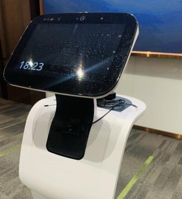 China Hotel Doorman Smart Service Robot Temperature Measurement 35W Self Charging Robot for sale