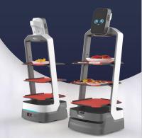 China Waiters White Delivery Robot Food 12-14H Battery Life Steak Sushi Restaurant for sale