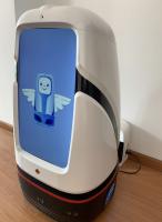 China Large Screen Smart Service Robot 40cm 50kg Load Autonomous Food Delivery Robot for sale
