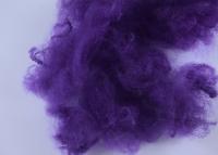 China 6D 65mm Purple Recycled PET Staple Fiber Good Elasticity Anti Static for Yarn for sale