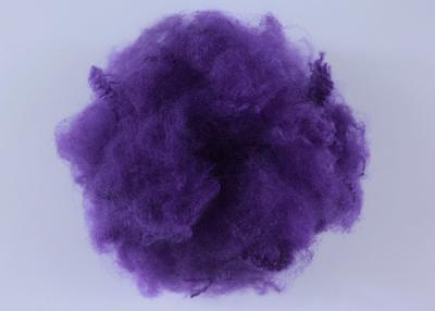 China 6D 65mm Purple Recycled PET Staple Fiber Good Elasticity Anti Static for Yarn for sale