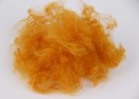 China 8D Flame Retardant Polyester Staple Fiber 51mm Yellow Dope Dyed PSF for Carpet for sale