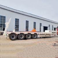 China CIMC 100 Ton Container Transport Truck Lowbed Semi Trailer for sale