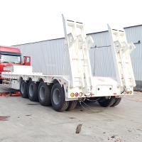 China CIMC 100 Ton Container Transport Truck Lowbed Semi Trailer for sale