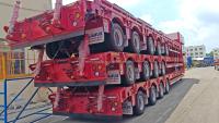 China ICMC 3-Axis 60 T 80 120 Tons Lowbed Semi Trailer with Standard 28Ton Landing Gear for sale