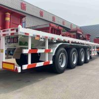 China 4-Axle Flatbed Semi-Trailer with Customizable Design and Durable Steel Construction for sale