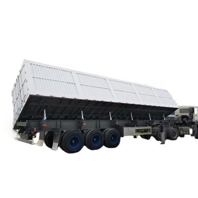 China CIMC mechanical suspension Dual air brake system payload 70T allows goods to be unloaded from the side Tri-axle Tipper Trailer for sale