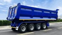China CIMC 4 axle High strength steel 9900*2500*3700mm Load capacity 70 tons 6 doubles 2 singles air chamber rear dump semi trailer for sale
