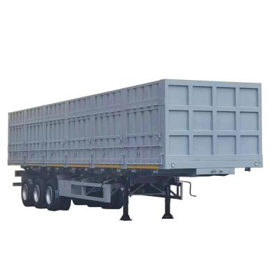 China CIMC heavy duty leaf spring suspension 13.2 M 3 Axle Van Type Gooseneck Side Dump box tipper Semi-Trailer for sale