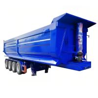 China CIMC New Used 4 Axles U Shape Tipper Tractor Side Rear Heavy Duty Dump Trailers With Hydraulic Cylinder for sale