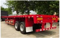 China CIMC 2 Axle 30T high strength low alloy steel Q345 air or mechanical suspension 20ft Flatbed Container Semi Truck Trailer for sale
