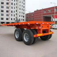China CIMC 2 Axle 30T high strength low alloy steel Q345 air or mechanical suspension 20ft Flatbed Container Semi Truck Trailer for sale