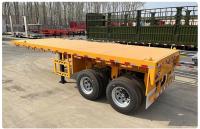 China CIMC 2 Axle 30T high strength low alloy steel Q345 air or mechanical suspension 20ft Flatbed Container Semi Truck Trailer for sale