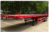 China CIMC 2 Axle 30T high strength low alloy steel Q345 air or mechanical suspension 20ft Flatbed Container Semi Truck Trailer for sale