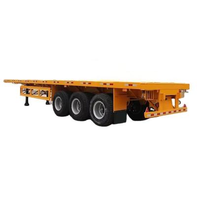 China Customized 1240*2480*1600mm 3 axles 60T carry 20ft\40ft container bagged cement and the other kind of bulk cargo Flatbed Trailer for sale
