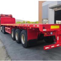 China Customized 1240*2480*1600mm 3 axles 60T carry 20ft\40ft container bagged cement and the other kind of bulk cargo Flatbed Trailer for sale
