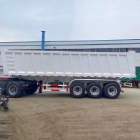 China Chinese good quality manufacture Tri axle Heavy Duty Load 60--80T Side Hydraulic Dump Tipper Truck Rear Dumper Semi Trailer for sale