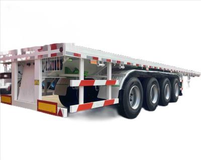 China CIMC high quality steel triple sturdy axle 40ft long lasting performance with a range of tire options flatbed semi trailer for sale
