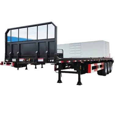 China Africa Heavy-Duty Fatbed Semi Trailer: Designed for Stable and Efficient Transportation of Oversized Loads and Heavy Equipment for sale