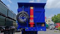China CIMC pull more than 60 tons 3-axle front axle can be lifted back flip semi-trailer side tipper dump truck for sale