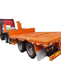 China CIMC 40/ 45ft 2 Axle space frame structure of high-strength steel 16Mn steel welded longitudinal beam Entensible Flatbed Trailer for sale