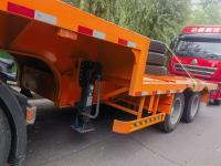China CIMC 40/ 45ft 2 Axle space frame structure of high-strength steel 16Mn steel welded longitudinal beam Entensible Flatbed Trailer for sale