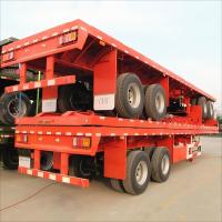 China CIMC 40/ 45ft 2 Axle space frame structure of high-strength steel 16Mn steel welded longitudinal beam Entensible Flatbed Trailer for sale