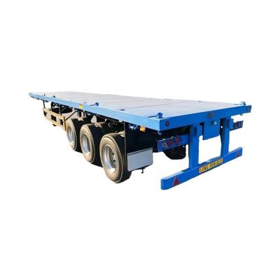 China CIMC New 3-Axle Flatbed Skeleton Semi-Trailer Steel Container Truck with Wabco Brake System for sale