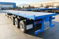 China CIMC New 3-Axle Flatbed Skeleton Semi-Trailer Steel Container Truck with Wabco Brake System for sale