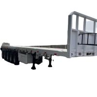 China CIMC 5 axles 40ft extendable stretch rope euphores and hooks help fasten cargo Flatbed deck truck tractor Semi-Trailer for sale