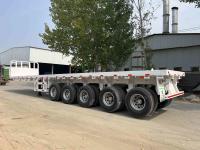 China CIMC 5 axles 40ft extendable stretch rope euphores and hooks help fasten cargo Flatbed deck truck tractor Semi-Trailer for sale
