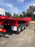 China CIMC New 3-Axle Flatbed Skeleton Semi-Trailer Steel Container Truck with Wabco Brake System for sale