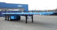 China CIMC 2/3/4 axles 40ft 12500*2500*1500mm 70 ton capacity 8-12 sets twist lock Flatbed deck truck tractor Semi-Trailer for sale