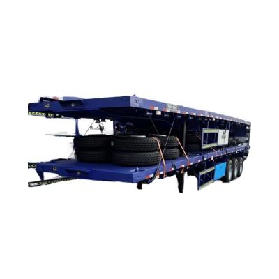 China CIMC New 3-Axle Flatbed Skeleton Semi-Trailer Steel Container Truck with Wabco Brake System for sale