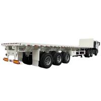 China Two used three-axle flat semi-trailers with high cost performance. for sale