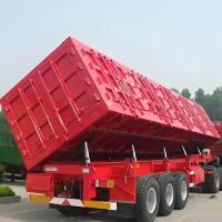 China CIMC Tri axle Side Tipper 70 Tons allows goods to be unloaded from the side transporting building materials dump semi trailer for sale
