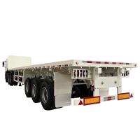 China CIMC steel iron lowest price iron 315/80r22.5 50t 13 M 3 Axis Heavy duty versatile Flatbed Truck Semi Trailer for sale