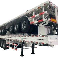 China CIMC second hand used Shipping 20ft 40ft 50ft 53ft 40 Feet 2 3 4 5 Axles Flatbed Semi Truck Trailers Flatbed Trailers for sale