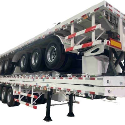 China CIMC second hand used Shipping 20ft 40ft 50ft 53ft 40 Feet 2 3 4 5 Axles Flatbed Semi Truck Trailers Flatbed Trailers for sale