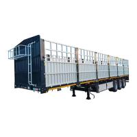 China CIMC 3 axle 12500*2500*3800mm 60T side wall 1800mm or customized Heavy duty mechanical spring suspension Fence Semi Trailer for sale