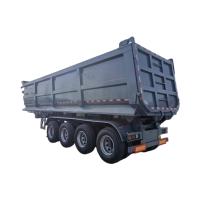 China Air Suspension 3-axis 4-axis Hydraulic Lifting Rock Heavy-duty Truck Sand Semi-trailer 60 Ton Rear Flip Semi-trailer for sale