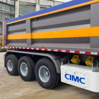 China Air Suspension 3-axis 4-axis Hydraulic Lifting Rock Heavy-duty Truck Sand Semi-trailer 60 Ton Rear Flip Semi-trailer for sale
