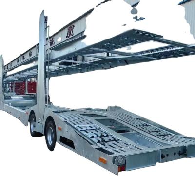 China CIMC Factory Direct Quality Stainless Steel 2 Axle  8-9 Load Car Transport Semi Trailer for sale