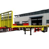 China Brand new flatbed semi trailer 70ton 3 4 axles pan trailer Container Semi truck trailer 40ft 12metre for sale for sale