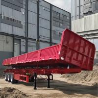 China CIMC 40FT 3 Axle tare weight 8.5t 1300*2500mm heavy duty mechanical suspension 13pc leaf spring Wall Side Rollover semi trailer for sale