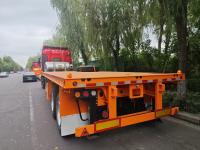 China Promotional  Flatbed Truck Semi Trailer 2 3 4 Axles 50 60 80 100 Ton With Twist lock 40ft 20ft platform container semi trailer for sale